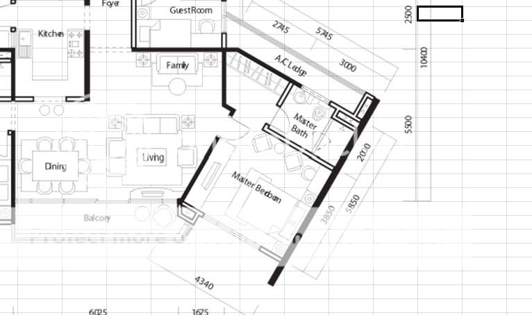 Solution for angular wall in living room